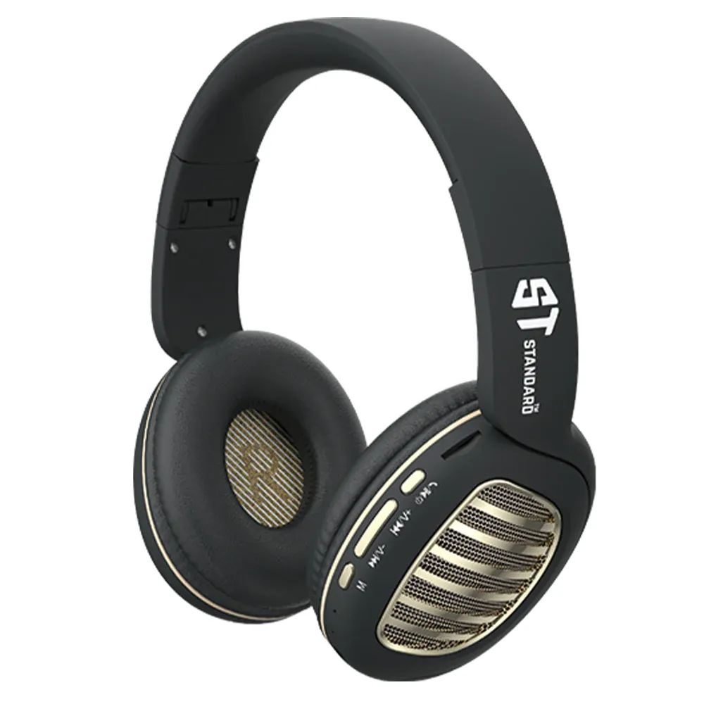 ST-Standard Bluetooth Headphone ST-607 - Black X Gold | Media Computer
