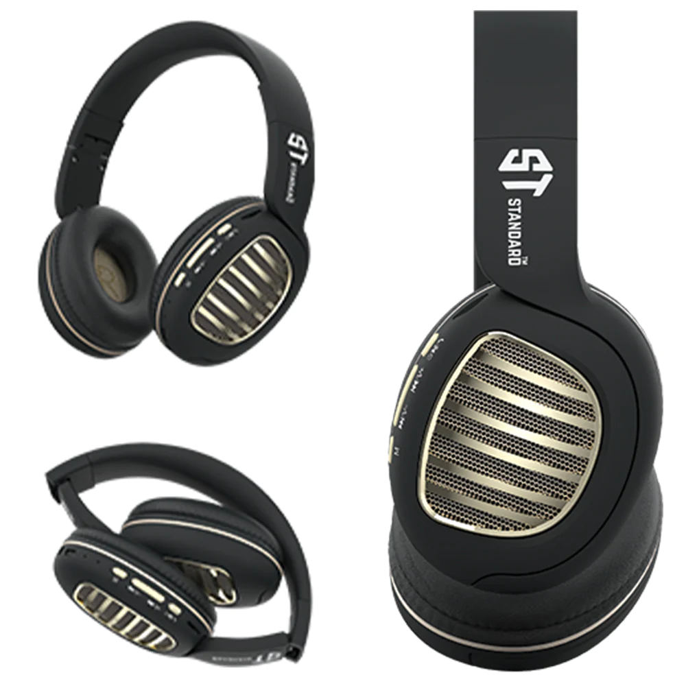 ST-Standard Bluetooth Headphone ST-607 - Black X Gold | Media Computer